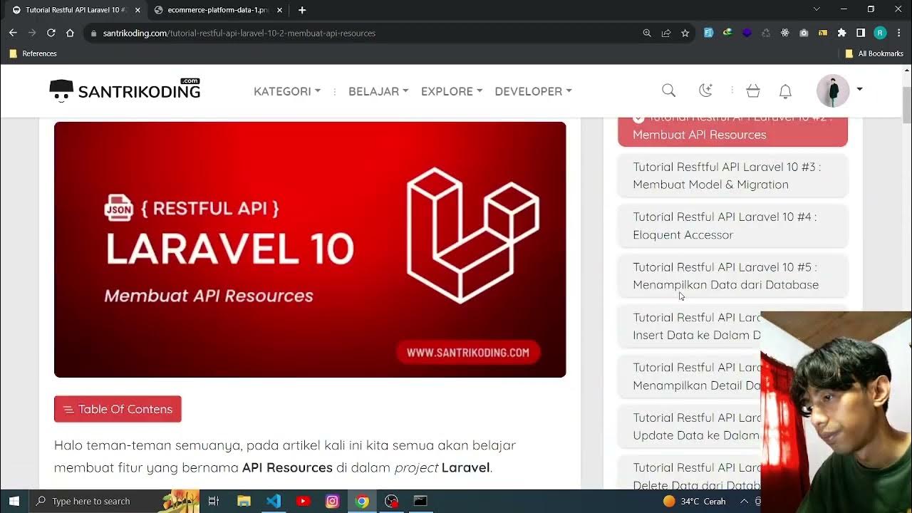 Belajar Restful API PART 1 : Resource Category dan Product dengan Laravel 10 di SantriKoding ...