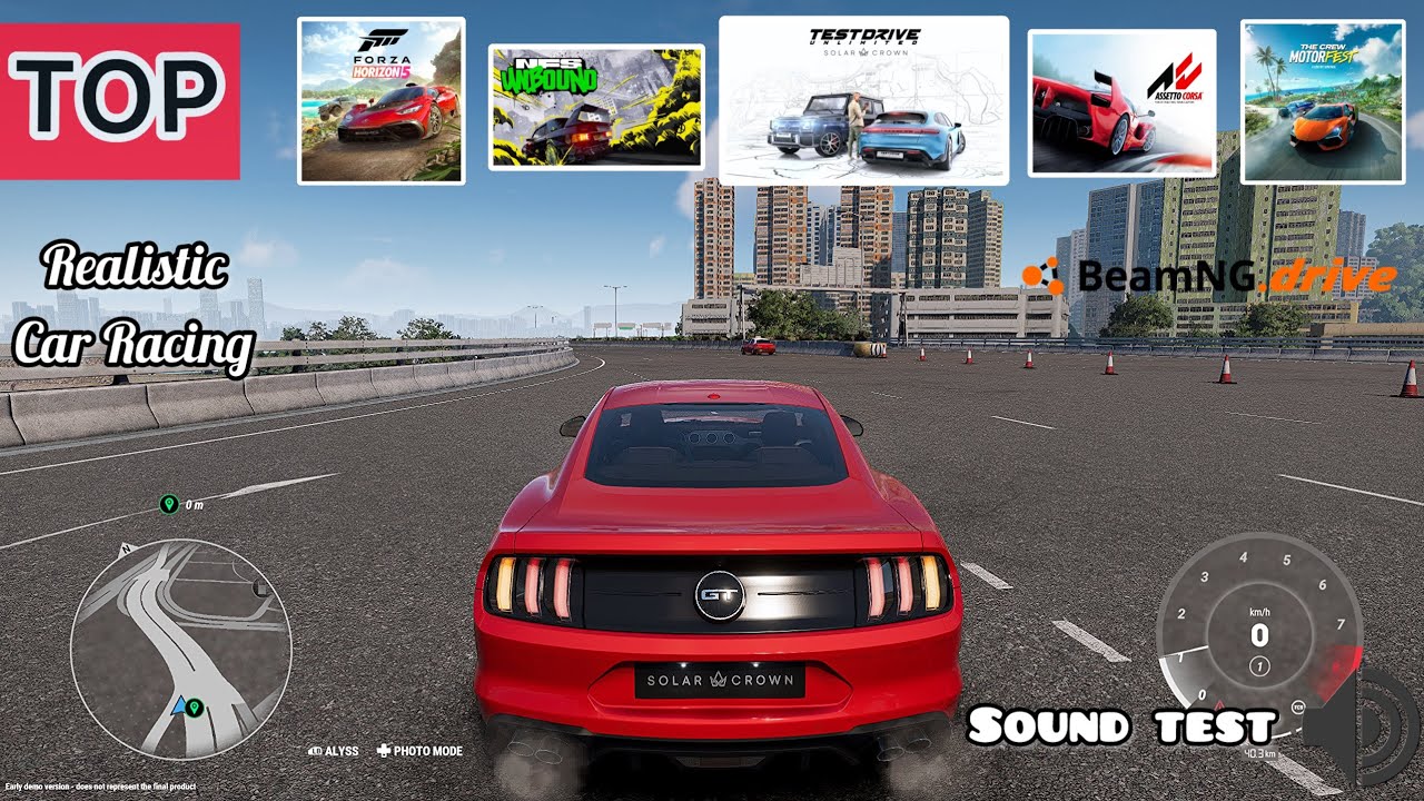 TOP Realistic Racing Games | FORD MUSTANG Sound Test | TDU Solar Crown ...