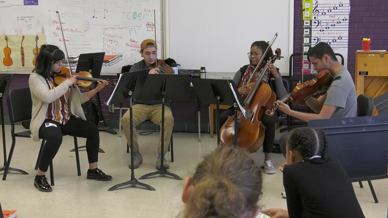 The Ann Walenta String Quartet Visits Brooks Magnet Middle School - YouTube