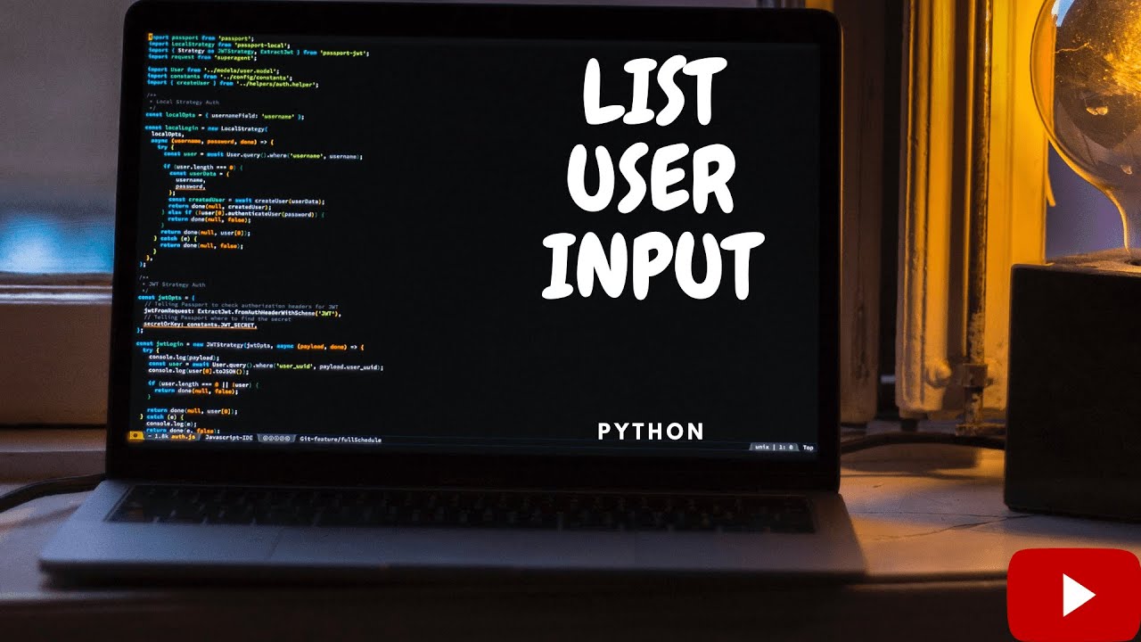 LIST IN PYTHON :USER INPUT - YouTube