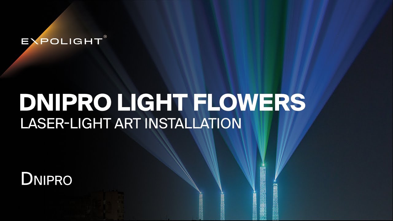 Dnipro Light Flowers - Permanent Laser-Light Art Installation, Dnipro | Expolight - YouTube