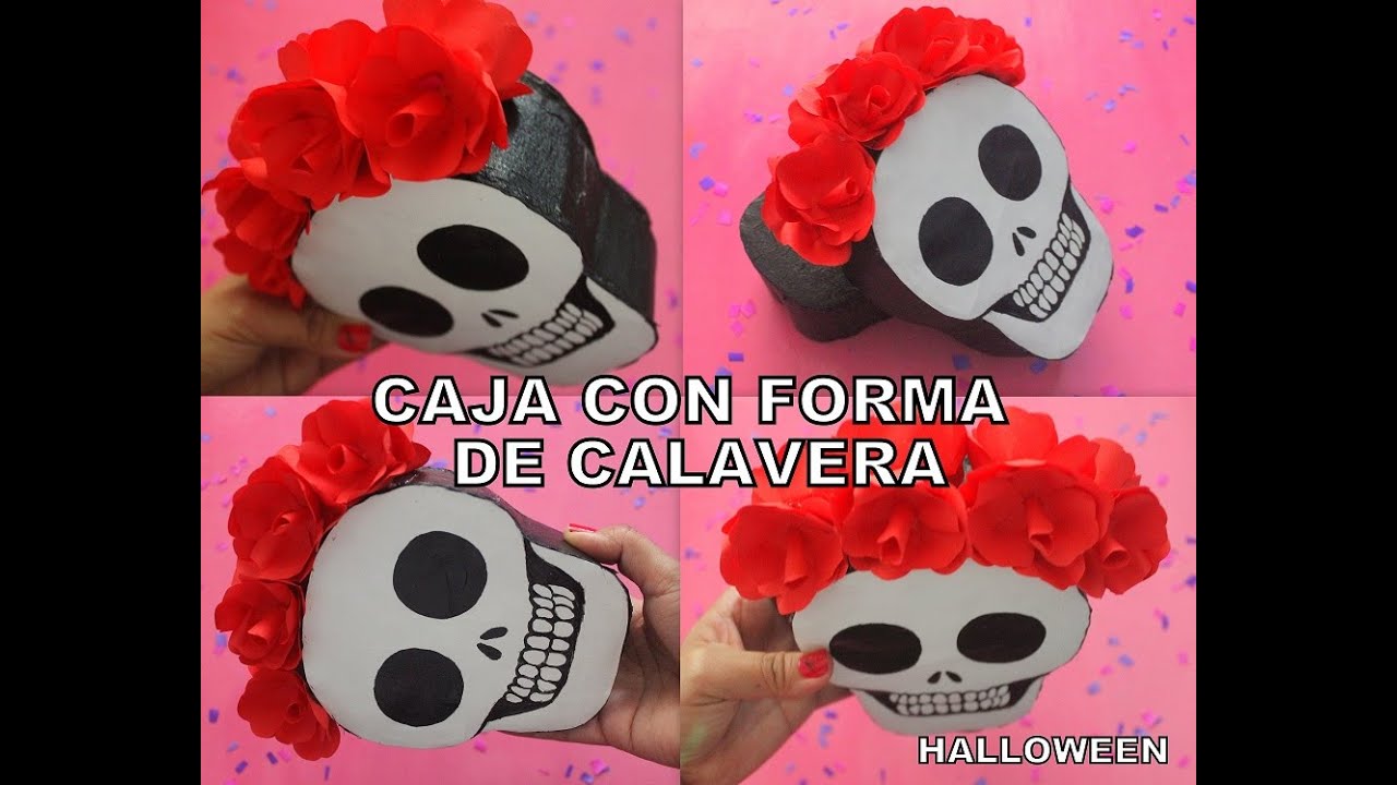 DIY:COMO HACER CAJA CON FORMA DE CALAVERA*MANUALIDADES PARA HALLOWEEN ...