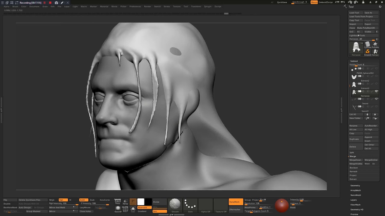 zbrush timelapse witcher part 11 (30 mins) - YouTube