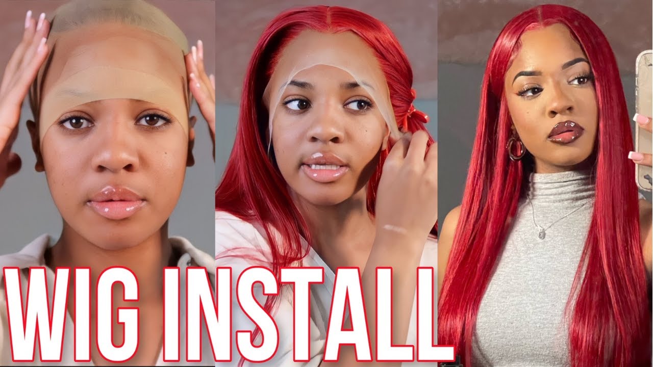 FIRE RED WIG INSTALL START-TO-FINISH 🔥 ️ - YouTube