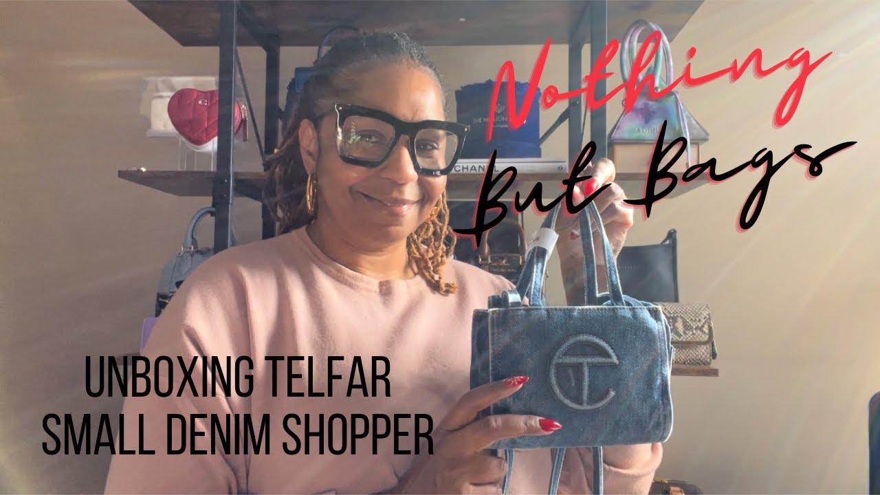 Unboxing The Telfar Small Denim Shopper #telfarbag #handbagunboxing ...