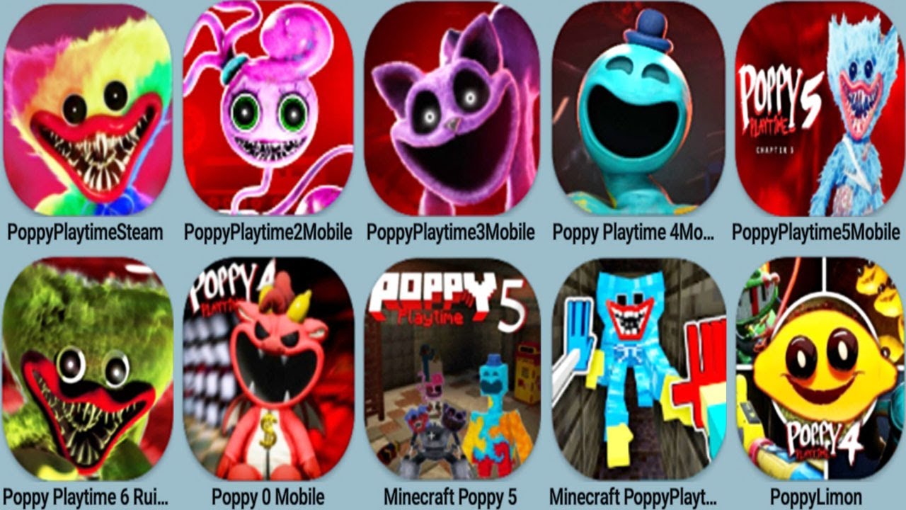 Poppy Playtime Steam Vs Mobile Chapter 1, 2, 3, 4, ,5 ,6 .Poppy 0Mobile ...