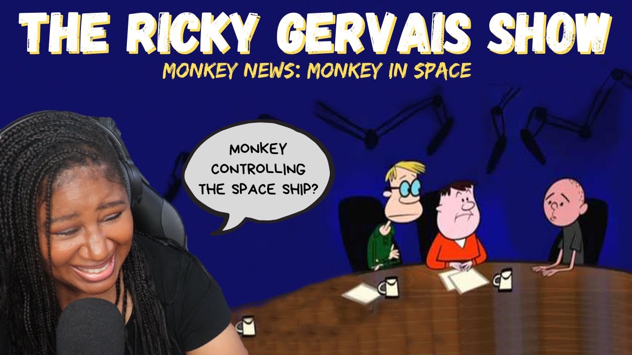 Ricky Gervais Monkey News: Monkey in space (REACTION) - YouTube