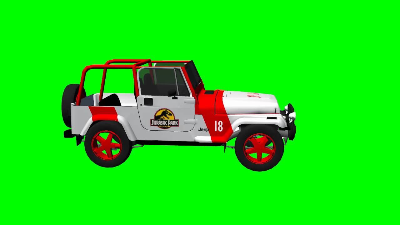 Jurassic Park Jeep to ride with moving wheels -"free Chroma Key Effects ...