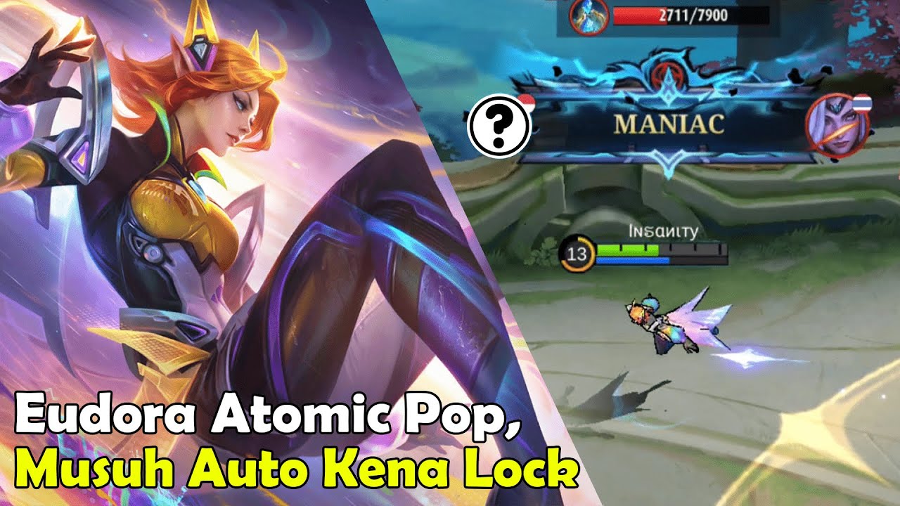 Eudora Atomic Pop, Musuh Auto Kena Lock || Review Skin Eudora All Star mobile legends - YouTube