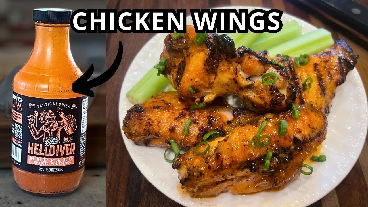 Smoked Buffalo Chicken Wings made with the Secret Sauce, Helldiver Buffalo Wing Sauce. - YouTube