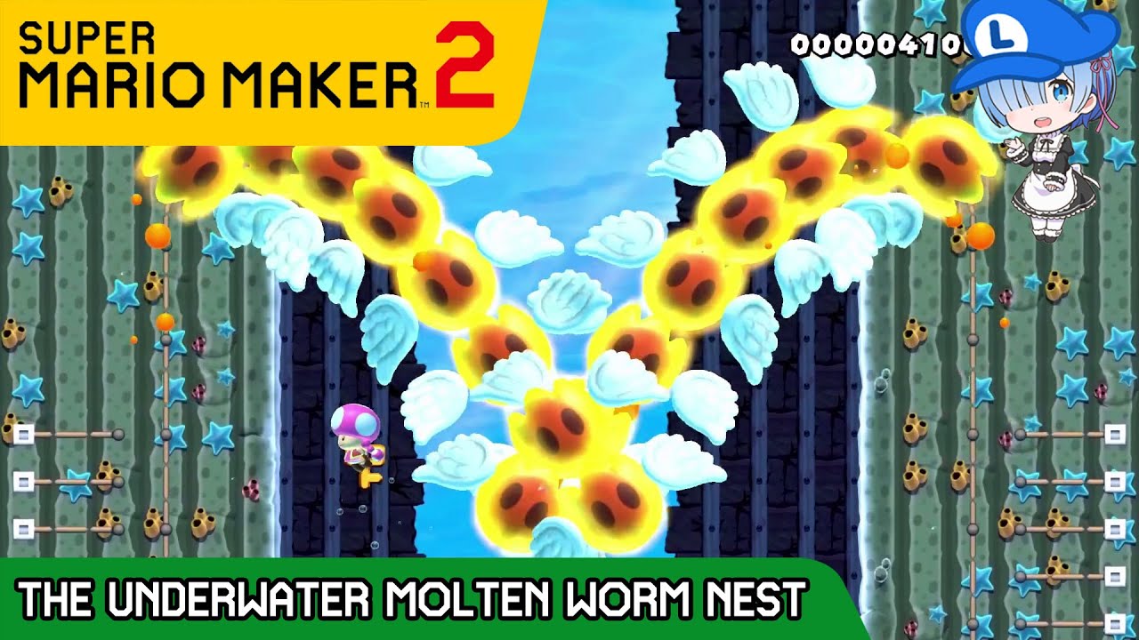 The Underwater Molten Worm Nest - UNCLEARED LEVELS in Mario Maker 2 ...