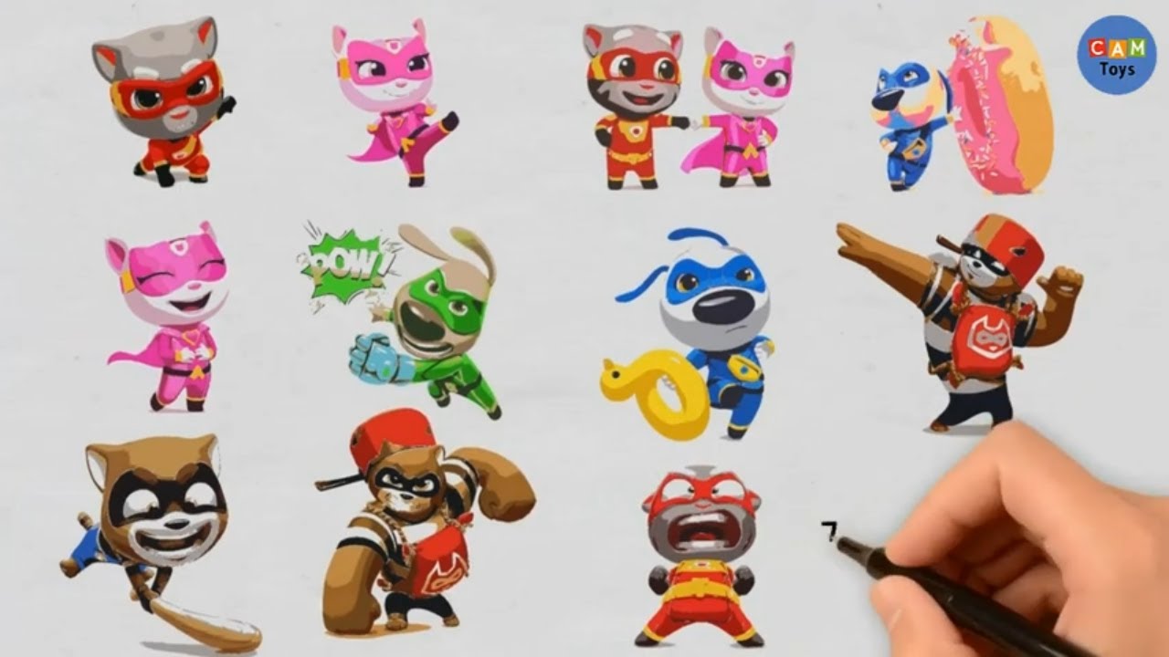 Talking Tom Hero Dash Characters Drawing Art svg Scribe Drawing new ...