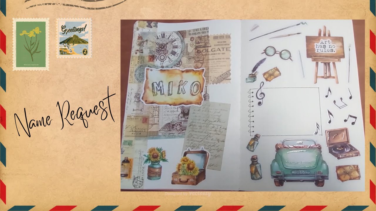 Name Request "Miko" | 💕 Vintage theme Journal📒📑💕 - YouTube