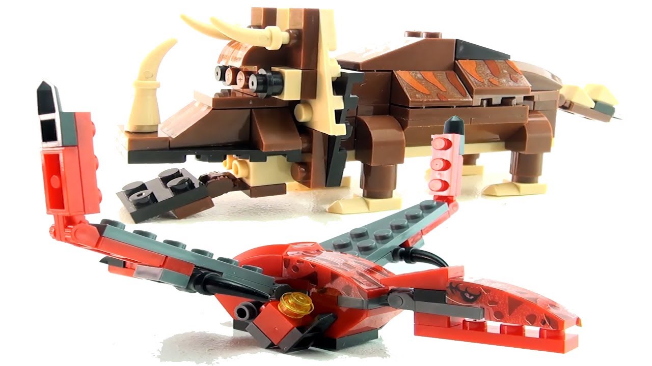 2 Lego compatible dinosaurs - Triceratops Pterosaur brick toys ...