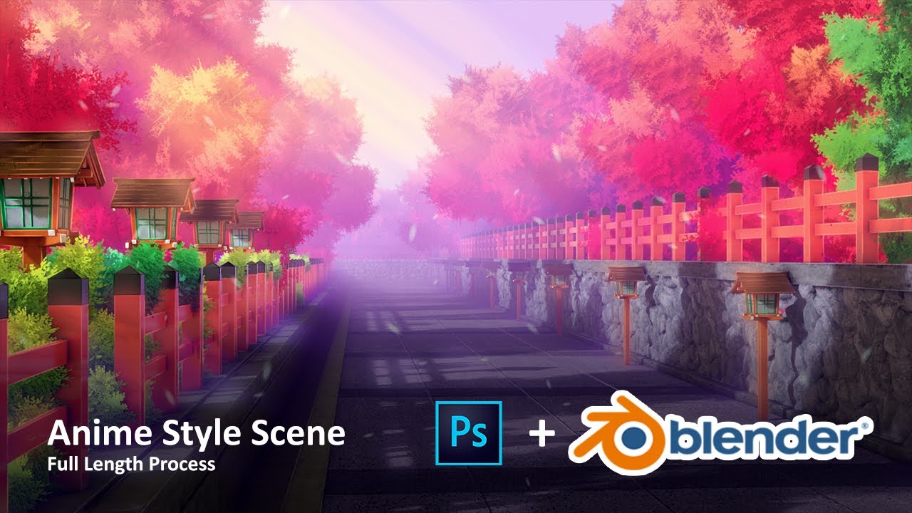 Blender Anime Style Scene Timelapse - YouTube