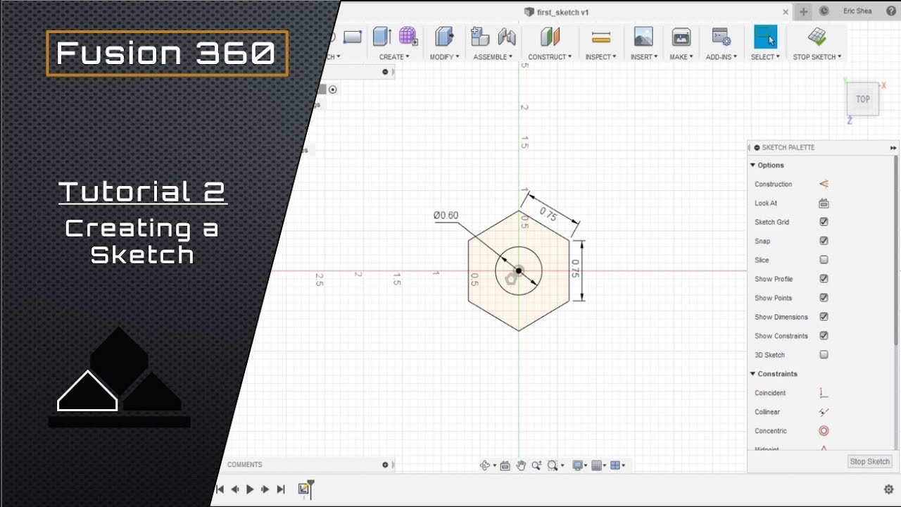 Creating a Sketch | Fusion 360 Tutorial 2 - YouTube