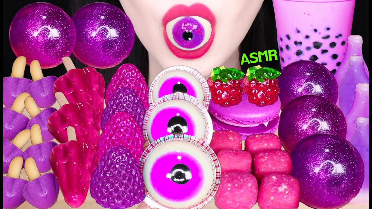 ASMR PURPLE JELLY, NIK L NIPS, TARO BUBBLE TEA, MUSHROOM SNACK 타로 버블티 ...