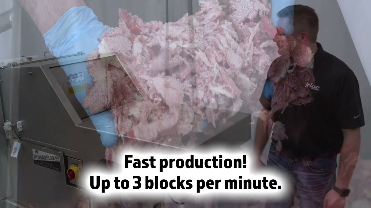 2501 Hydrauflaker Frozen Meat Block Flaker - YouTube