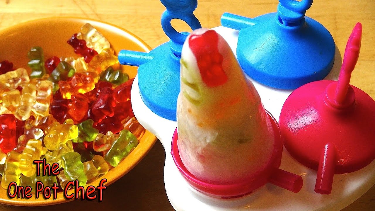 2 Ingredient Gummi Bear Ice Pops | One Pot Chef - YouTube