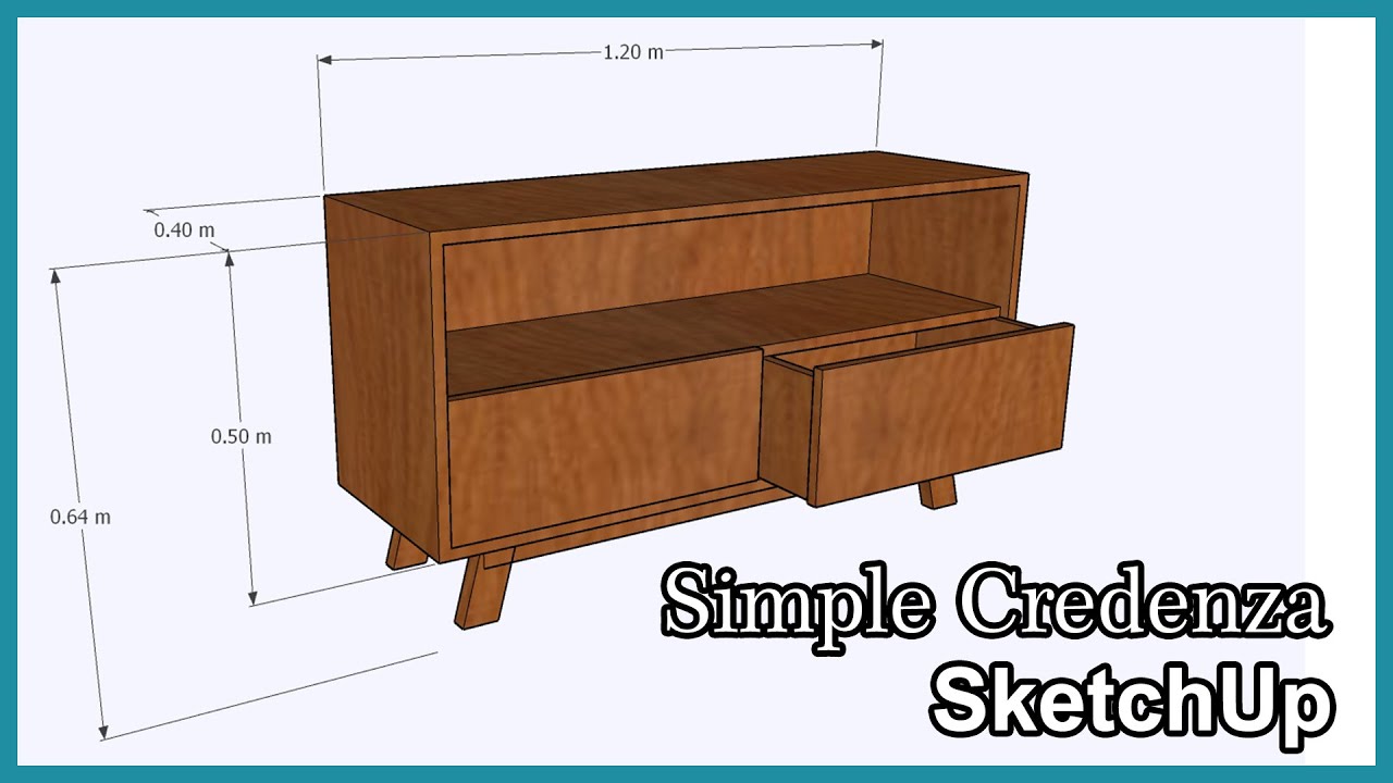 Simple Credenza - Modeling 03 | SketchUp - YouTube