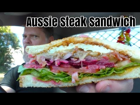 Aussie Snack Bar Steak Sandwich With The Lot Review - YouTube