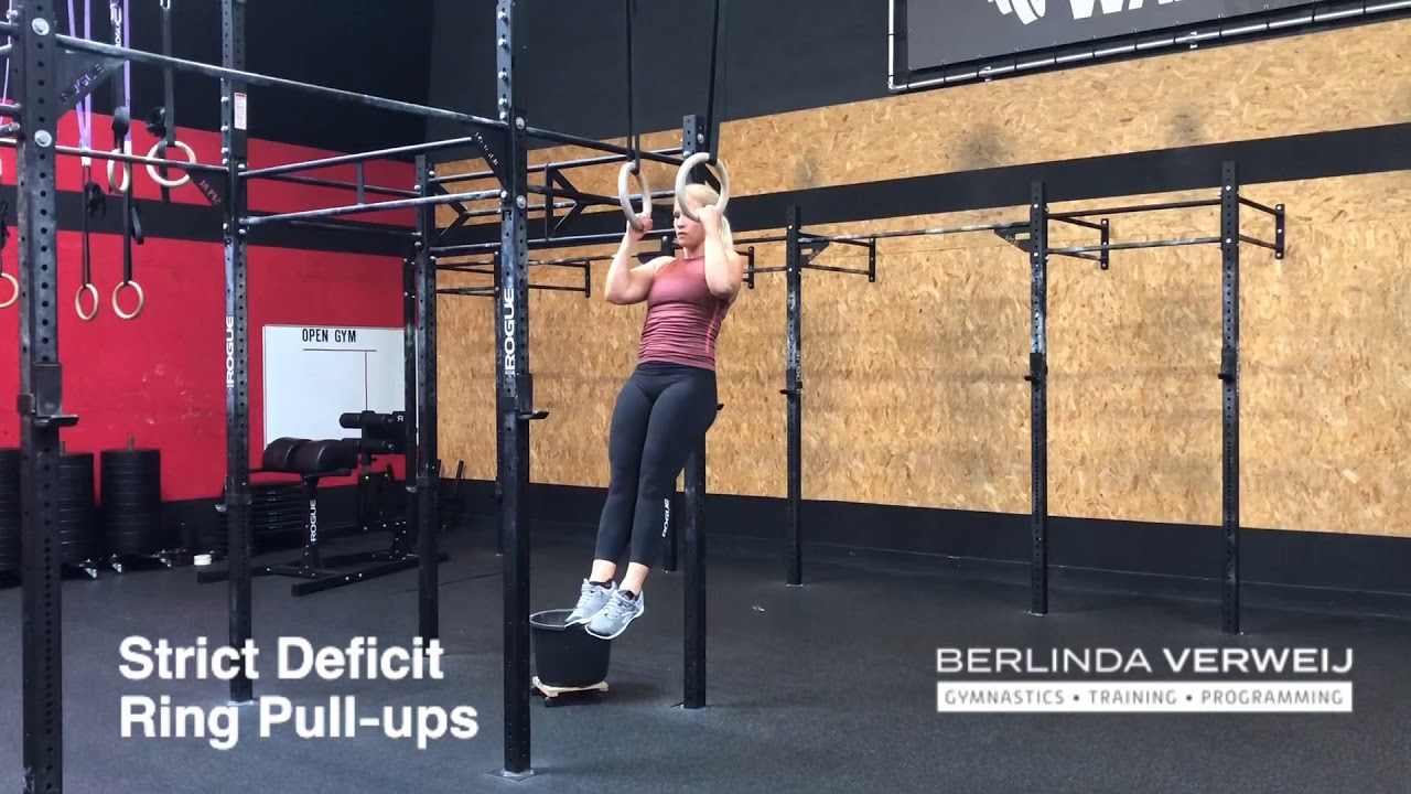 Strict Deficit Ring Pull-ups - YouTube