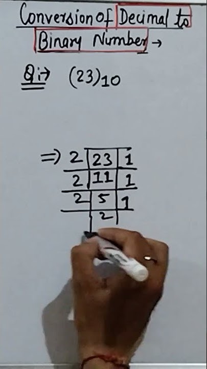 How to convert the Decimal number to binary number| convert 23 to ...