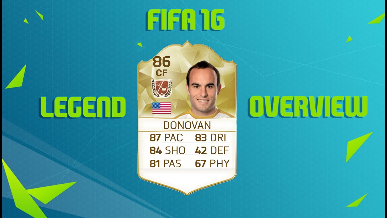 FIFA 16 ULTIMATE TEAM LANDON DONOVAN 86 RATED LEGEND OVERVIEW - YouTube