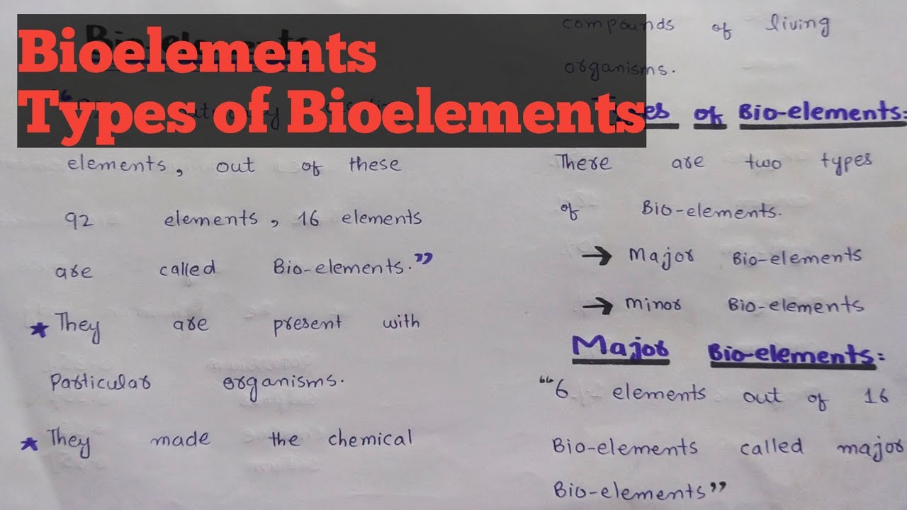 Bioelements||Types of bioelements||Class 11||Chapter 1||Easy lectures ...