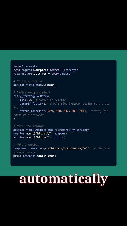 Python Trick: Using requests to Retry Failed Requests 🔄 - YouTube
