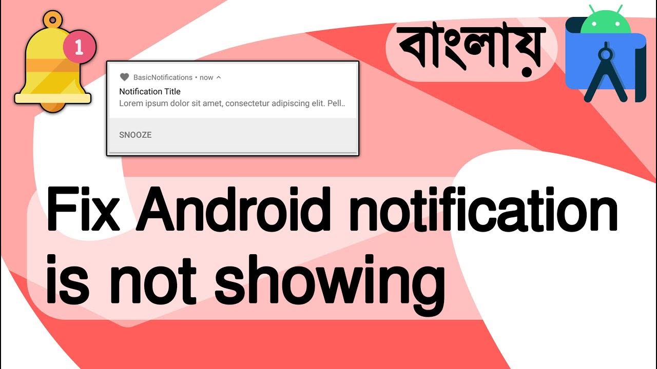 Android notification is not showing || fix Android Studio Notification Not Showing - YouTube