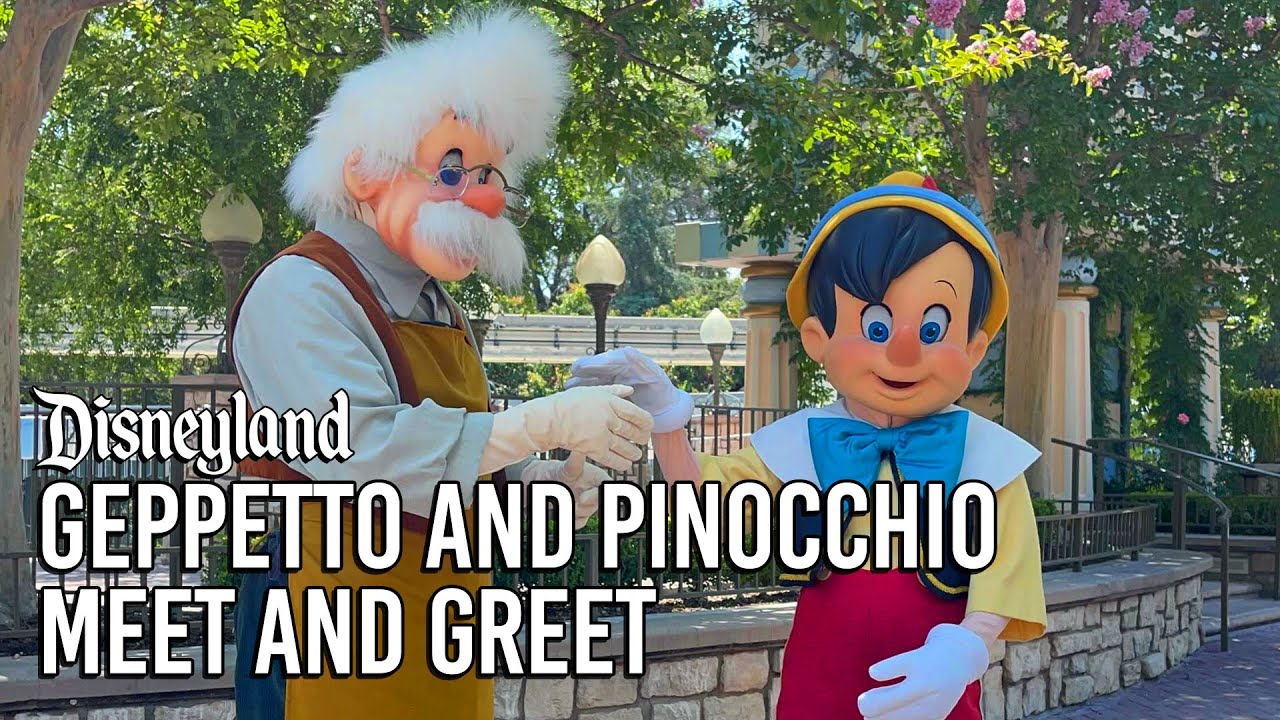 Geppetto and Pinocchio Distanced Meet and Greet at Disneyland - YouTube