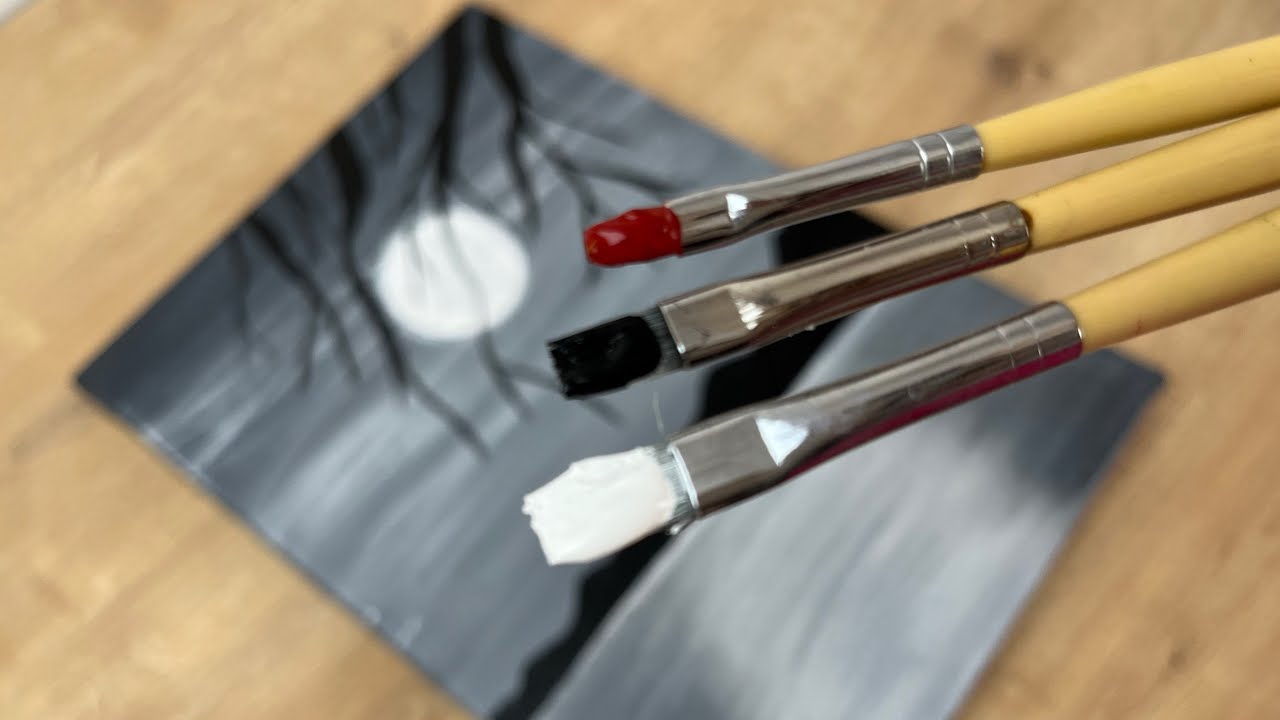 Easy painting with 3 colors for beginners |blossoms painting - YouTube