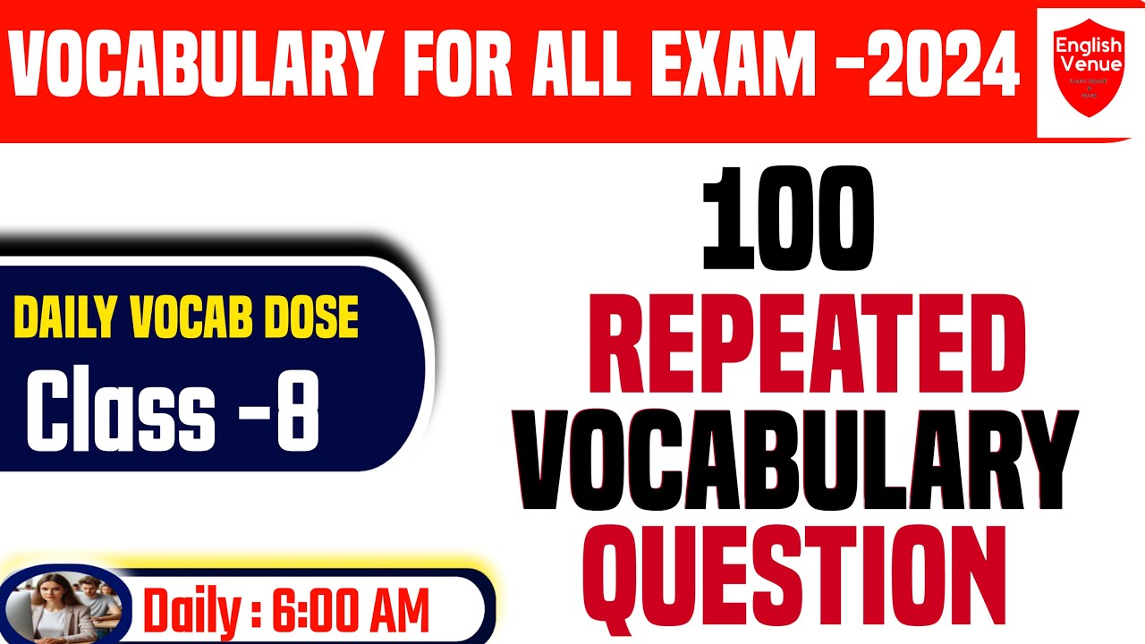 Daily Vocab -8 | Top 100 repeated vocabulary word | Previous Year ...