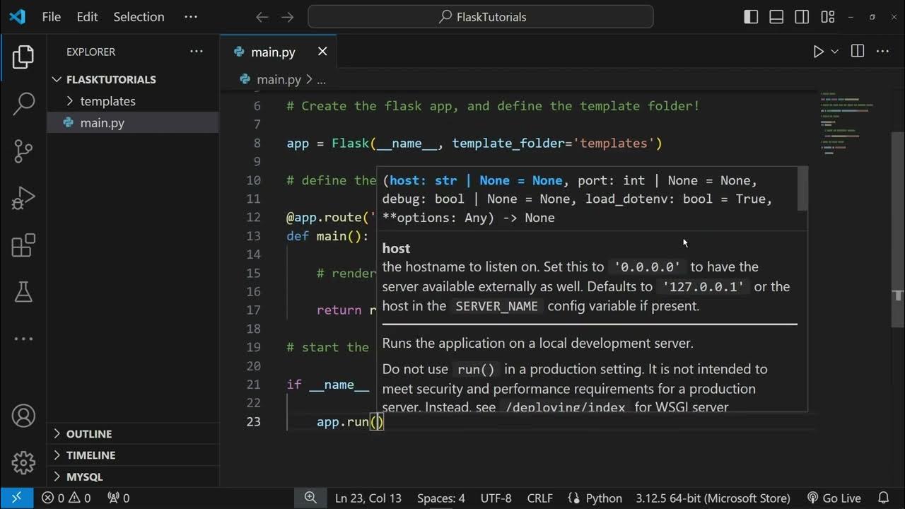 Python Flask Tutorial Setup Youtube