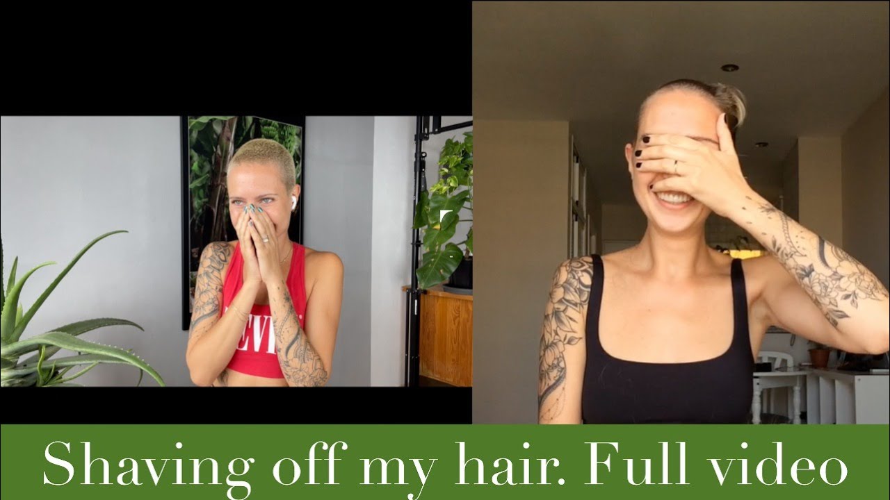Shaving off my hair for the first time and shaving it off now. Full ...