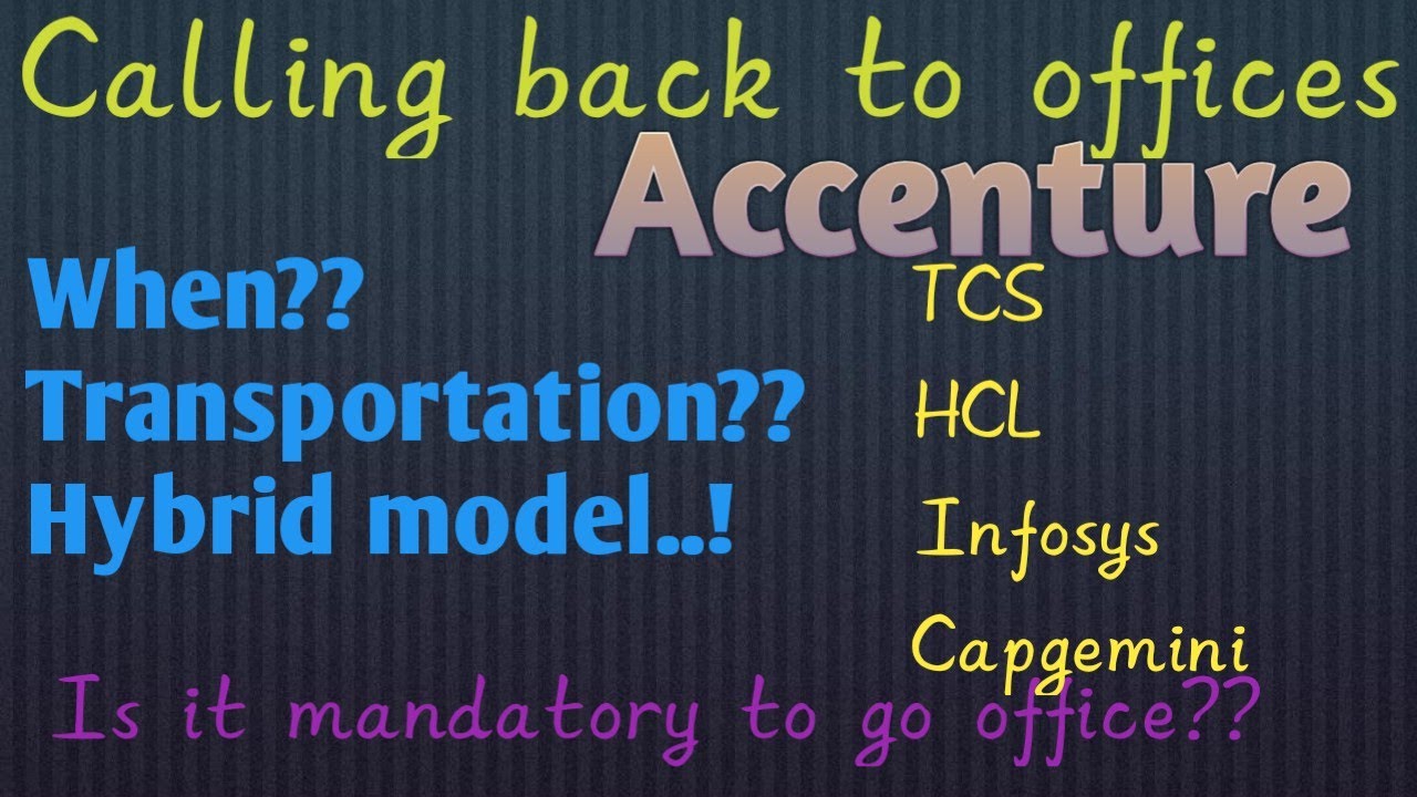 Information about back to offices 😇 | Accenture | Transportation ...