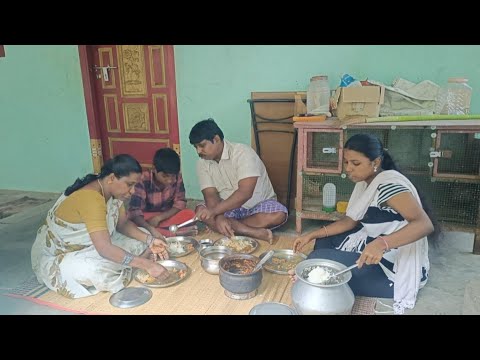 A perfect village we makes &family eating pallipalayam chicken, pacha ...