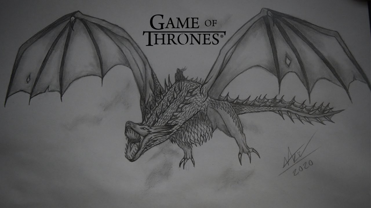 Pencil Drawing - Drogon Game of Throne Speed Process - YouTube
