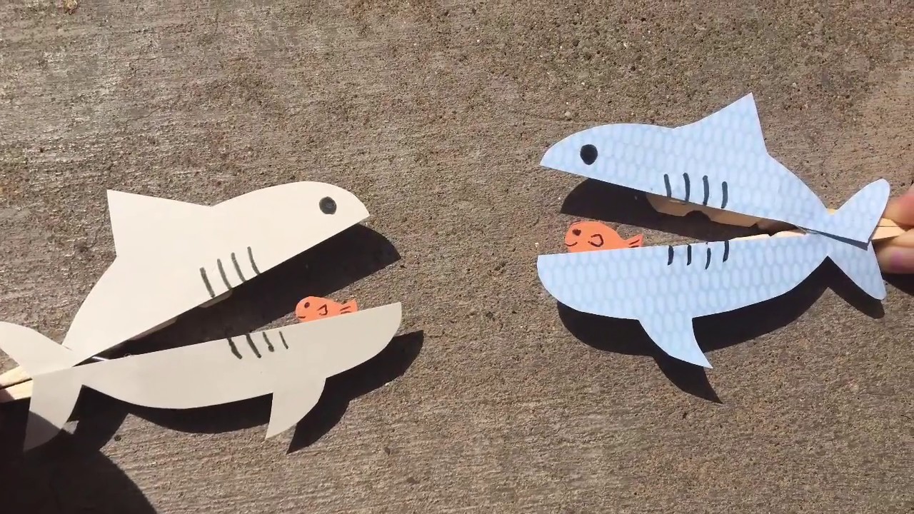 Craft #24-Clothespin Sharks - YouTube