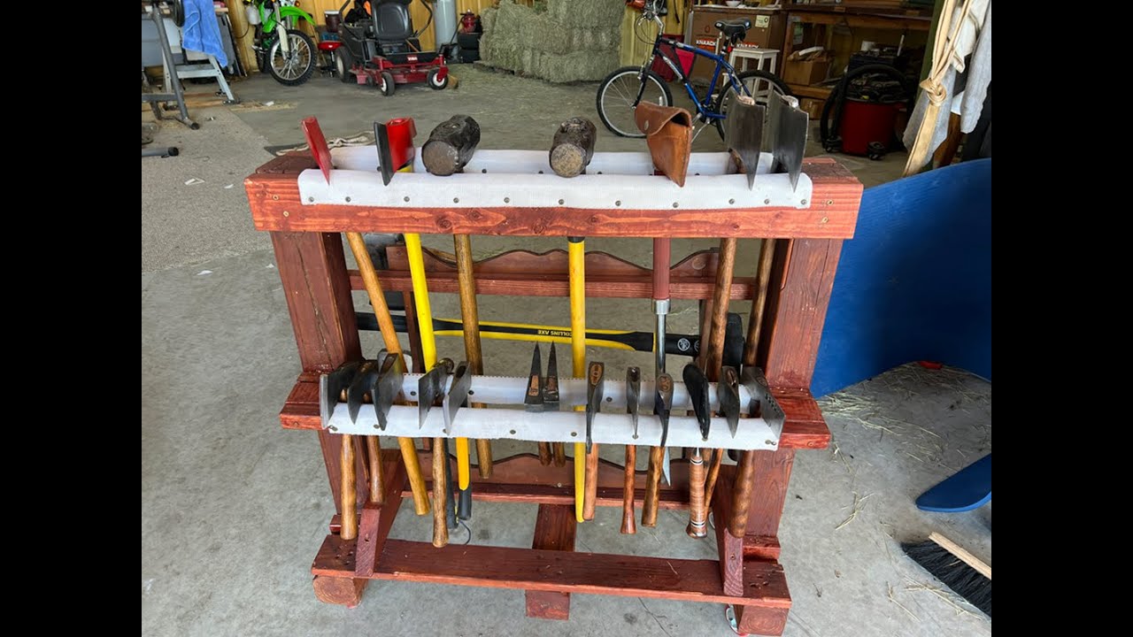 How To Build An Axe & Hatchet Stand Organizer - YouTube