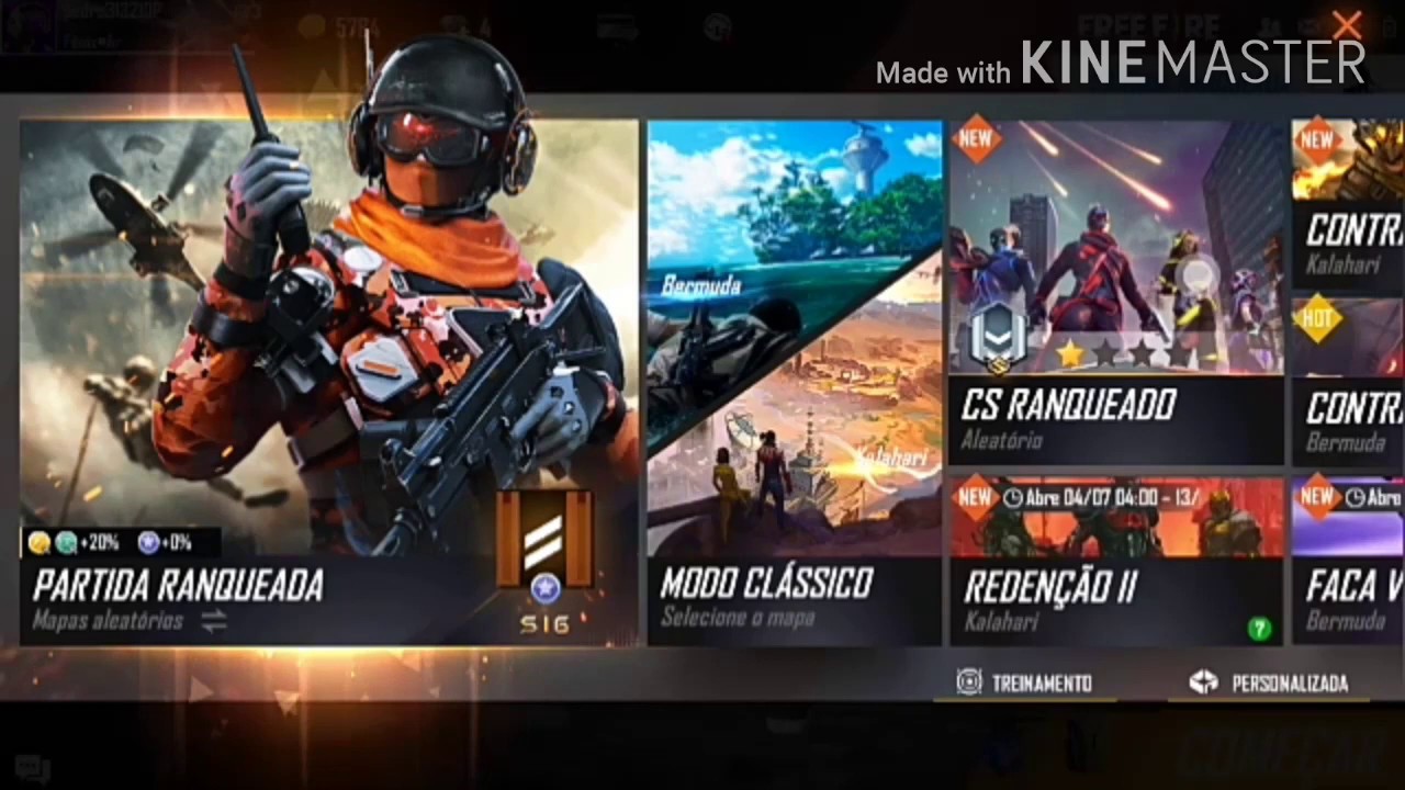 MOSTRANDO O MENU DO FREE FIRE E SUAS FUNÇOES!! - YouTube