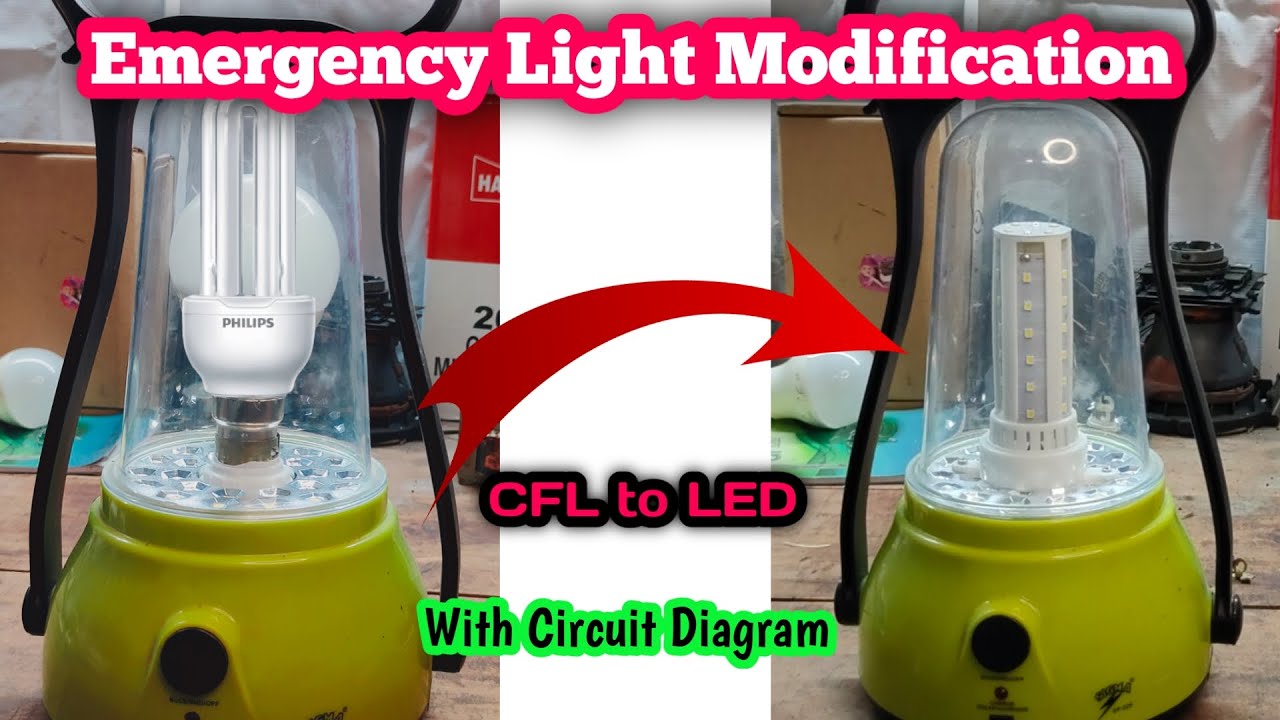 Emergency Light Modification | CFL to Led Candel light Convert ...