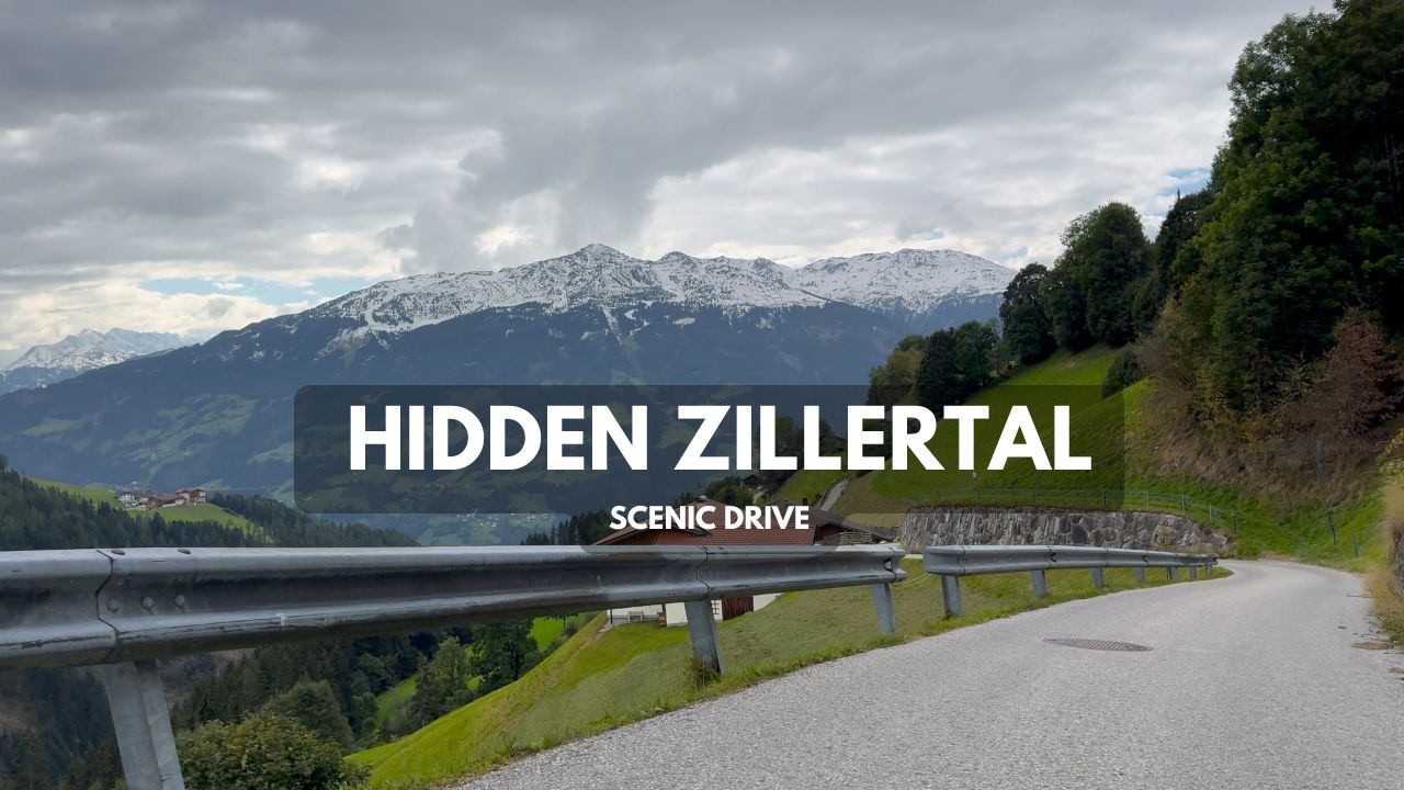 4k HDR Hidden roads in Zillertal. Snowy peaks and a scenic Alpine drive ...