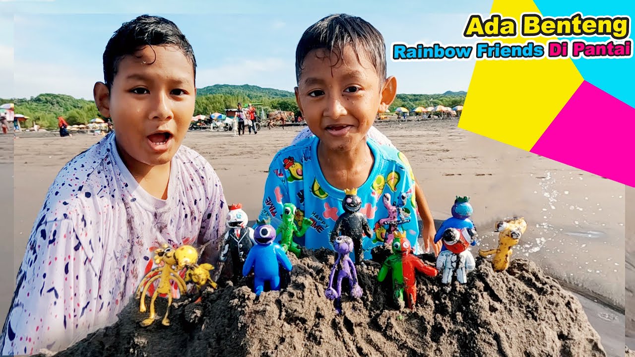 Praya Ke Pantai Main Air Dan Bikin Benteng Istana Pasir Rainbow Friends ...