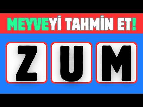 KARIŞIK HARFLERLE MEYVE BULMACA 🥭🍈🤔 Meyveler Kelime Bulmaca[20 Meyve]