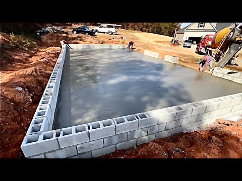Building My Shop ep 3 | Laying the Block & Pouring Concrete - YouTube