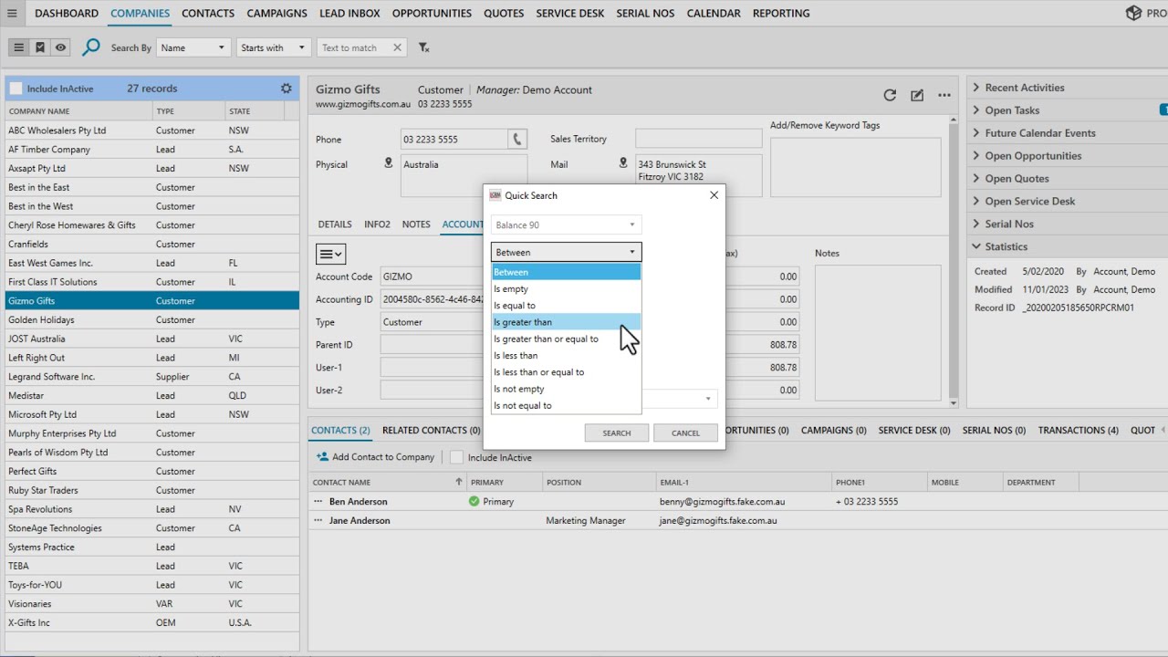 Legrand CRM and MYOB AccountRight I Integration Demo - YouTube