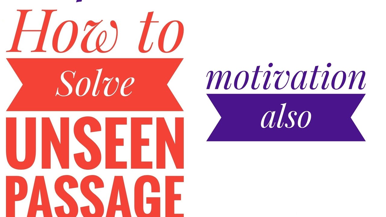 English..Comprehension...How to solve unseen passage.. - YouTube
