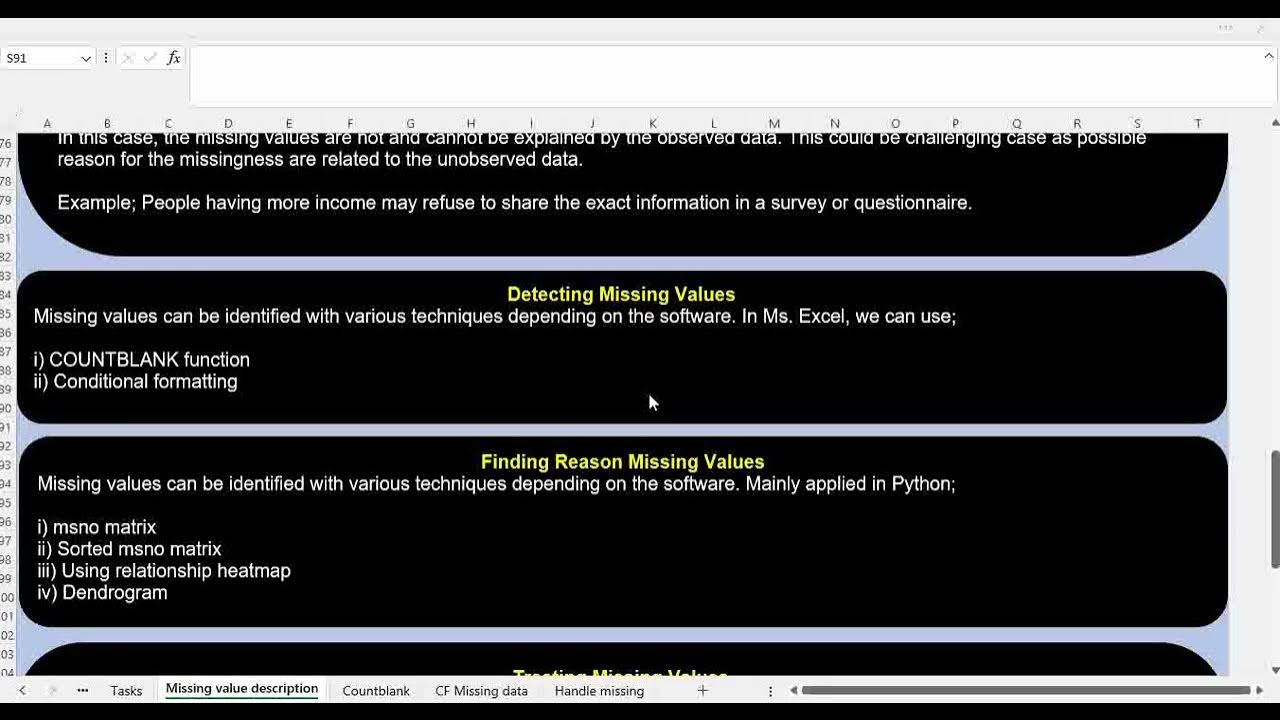 Part6 Detecting missing values in Excel - YouTube